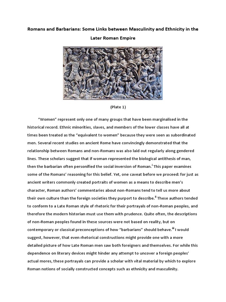 Romans and Barbarians | PDF | Masculinity | Byzantine Empire