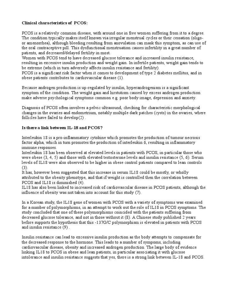 Clinical Characteristics of PCOS | Download Free PDF | Polycystic Ovary ...