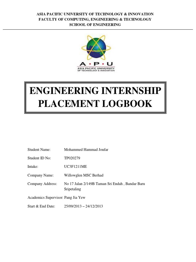 Engineering Internship Placement Logbook | PDF