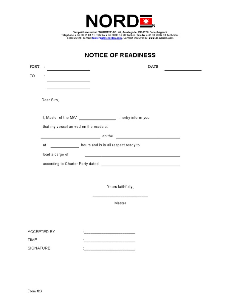 Doc-03 Notice of Readiness | PDF