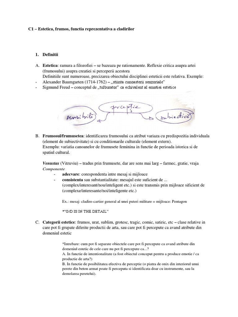 C1 - Estetica, Frumos, Functia Reprezentativa A Cladirilor | PDF