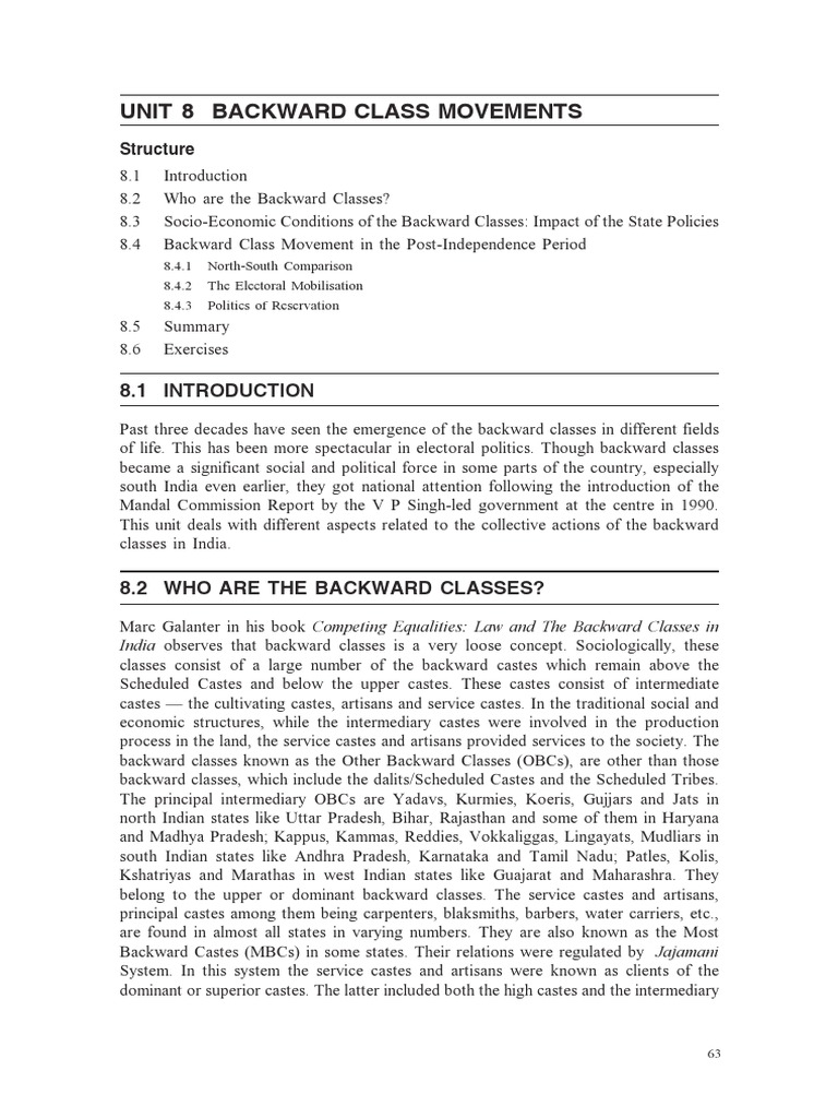 Backward Class Movements in India | PDF | Dalit | Indian National Congress