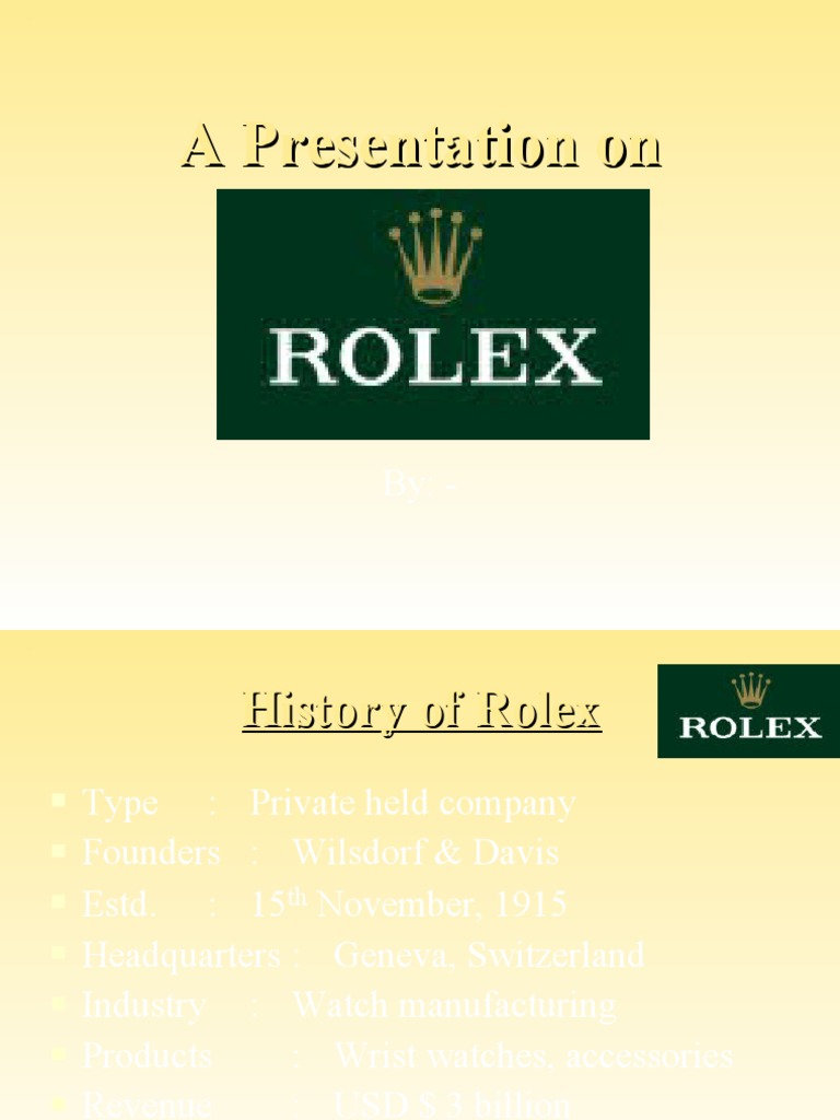 Rolex Presentation | PDF | Watch | Brand