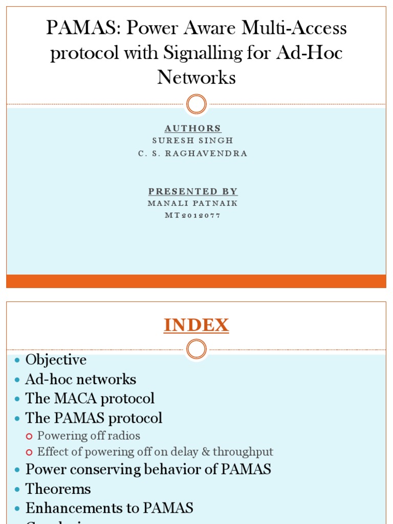 PAMAS: Power-Aware Protocol for WSN | PDF | Network Topology ...