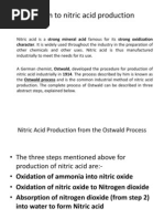 Nitric Acid Production via Ostwald Process | PDF | Nitric Acid | Ammonia