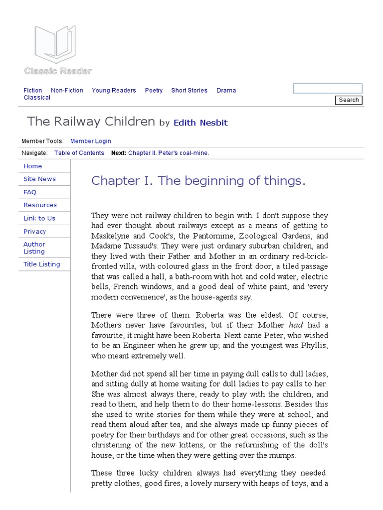 The Railway Children: Chapter 1 Overview | PDF