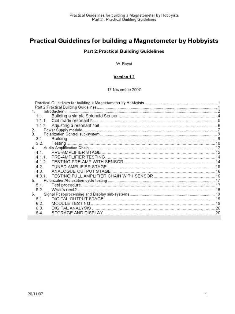 Building a Magnetometer Without Sensors | PDF | Amplifier | Magnetometer