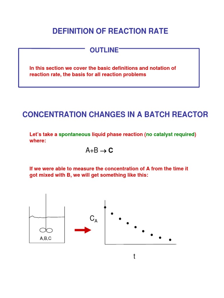Definition of Reaction Rate: Outline | PDF | Chemical Kinetics ...