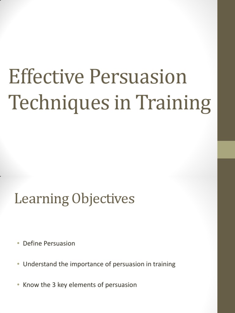 Key Elements of Effective Persuasion | PDF