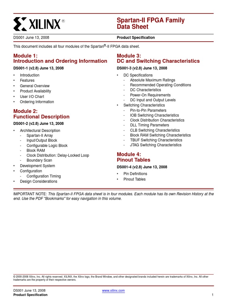 Spartan-II FPGA Family | PDF | Field Programmable Gate Array | Computer ...