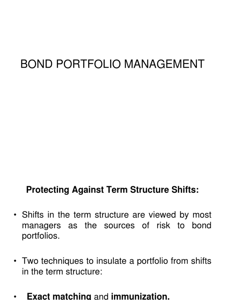 Bond Portfolio Immunization Strategies | PDF | Bond Duration | Swap ...