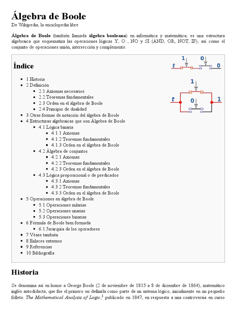 Álgebra de Boole - Wikipedia, la enciclopedia libre | Puerta lógica ...