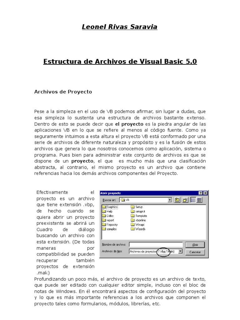 Estructura de Archivos de Visual Basic 5 | PDF | Archivo de computadora ...