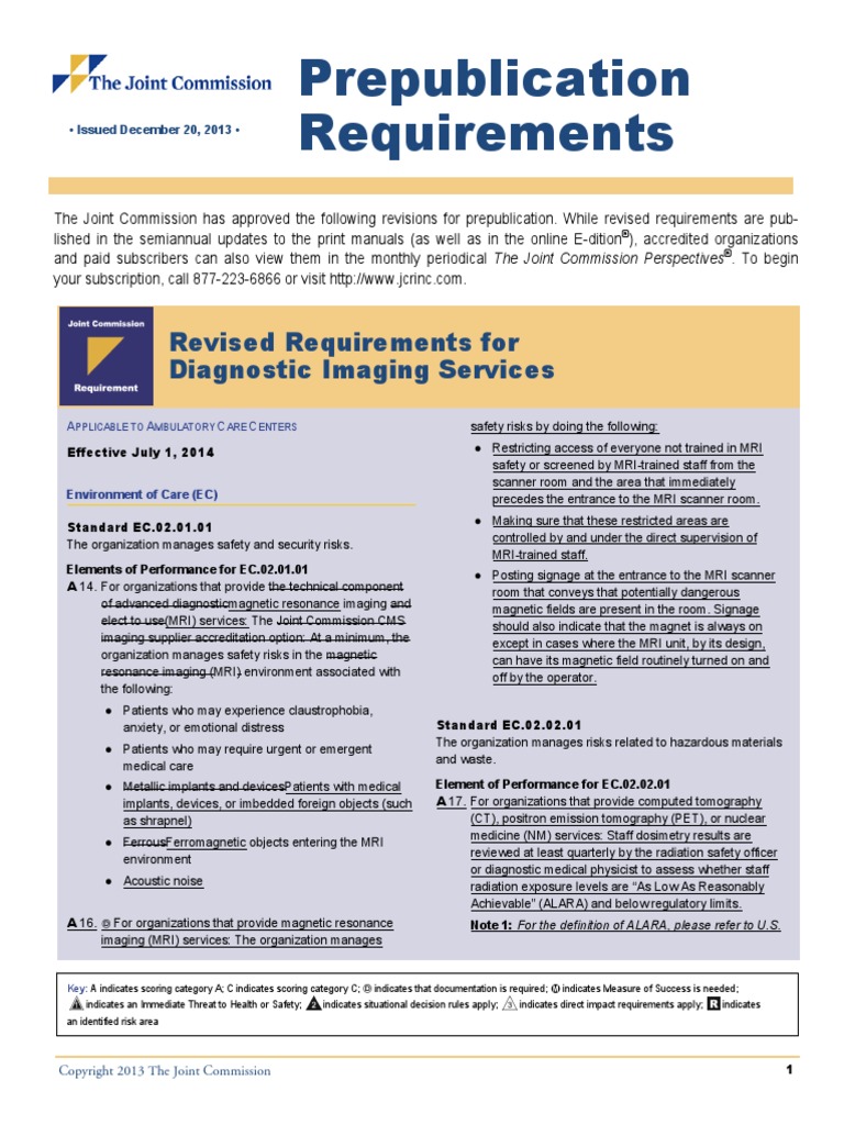 New 2014 Joint Commission Accreditation Standards For Diagnostic ...