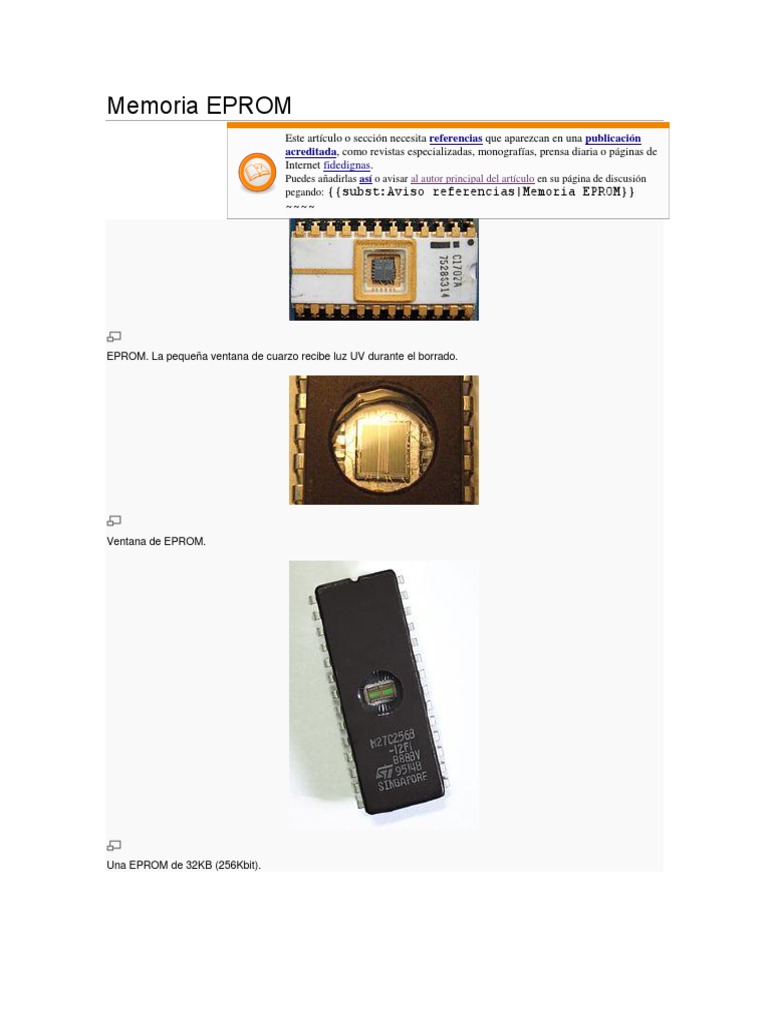 Memoria EPROM | PDF | Datos de computadora | Ingeniería Electrónica