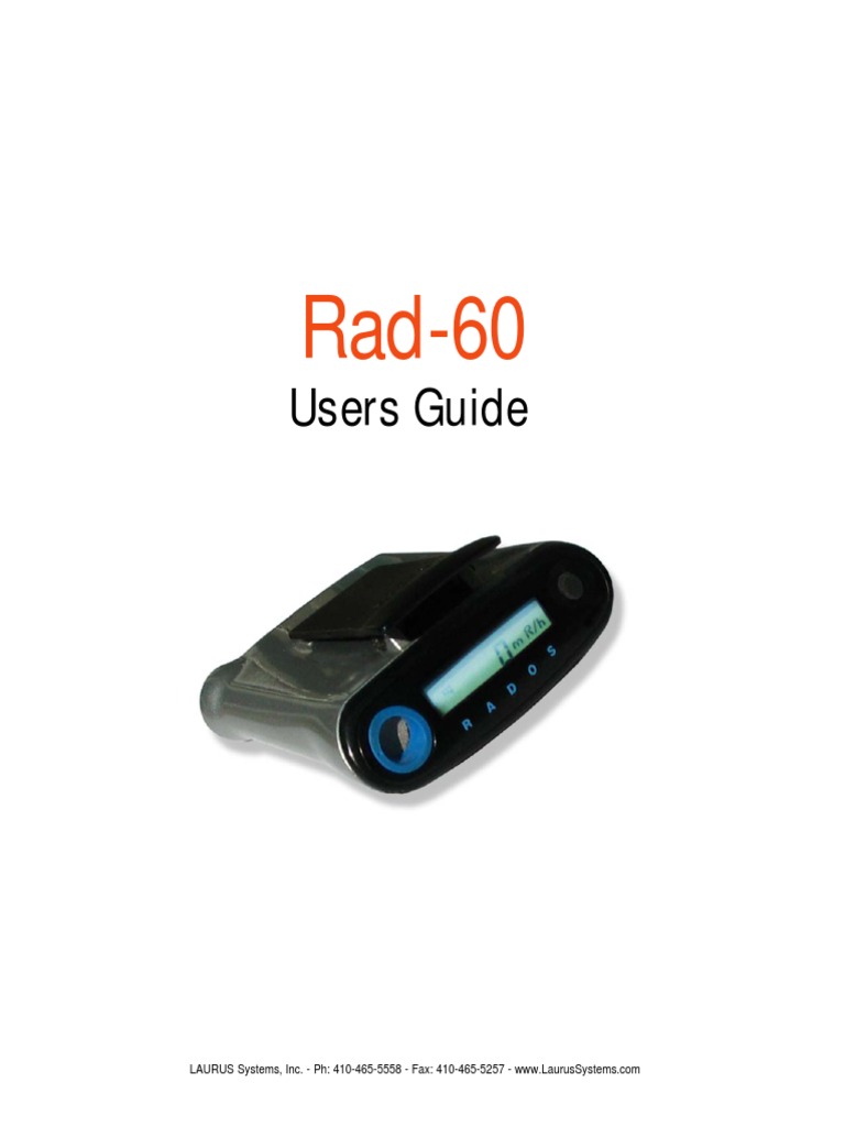 RAD-60 User Manual | Radioactivity | Radiation
