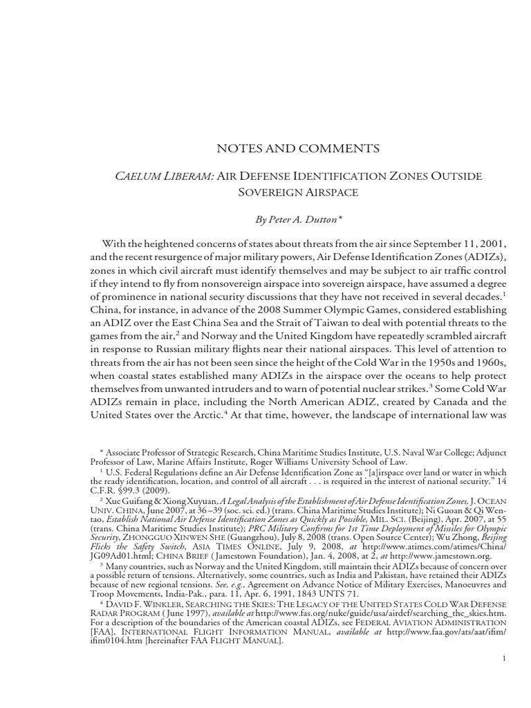 Caelum Liberam: Airdefense Identification Zones Outside Sovereign Airspace | PDF | Exclusive ...