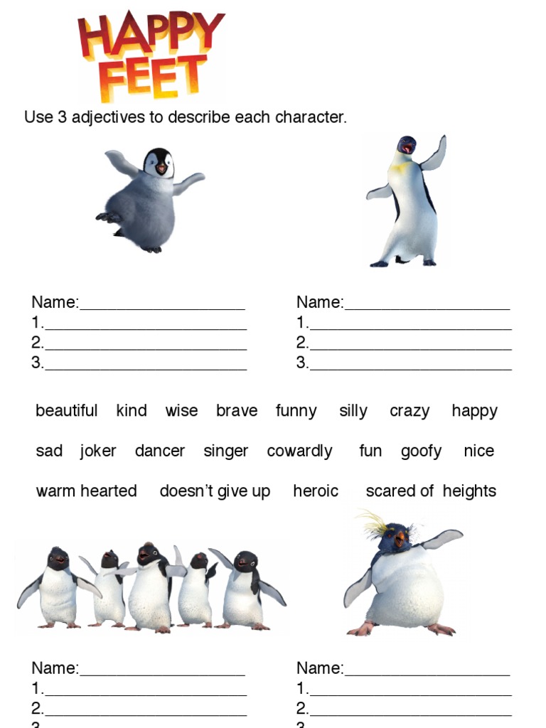 Happy Feet Worksheets | PDF | Language Arts & Discipline | Home & Garden
