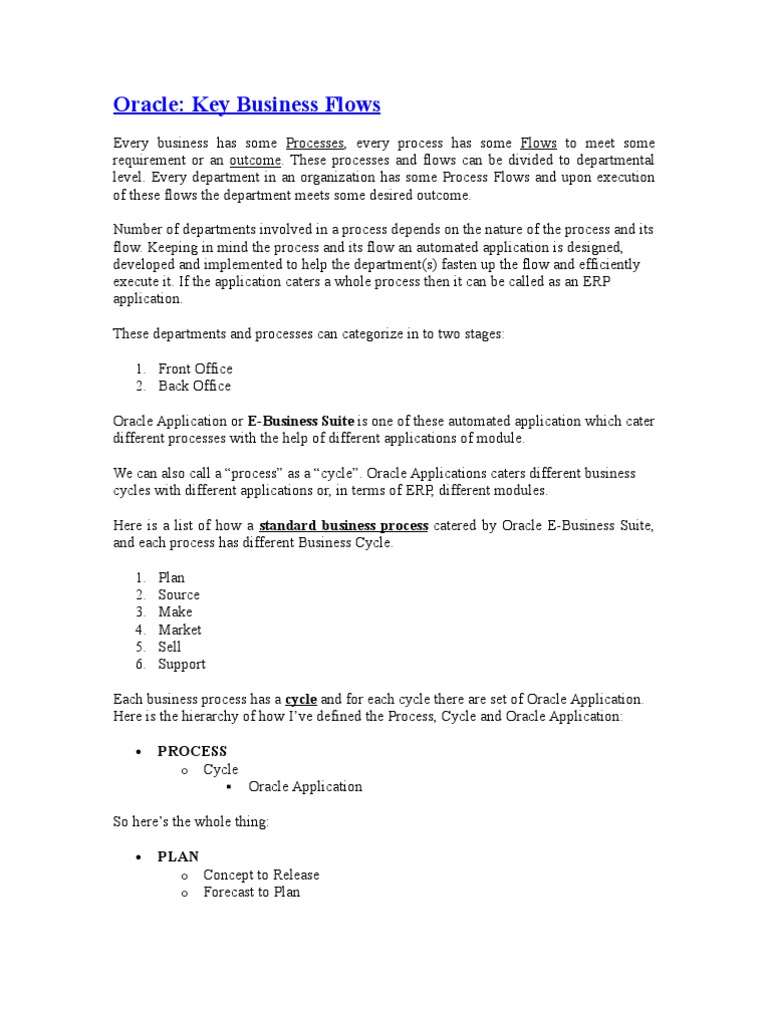 Oracle Key Business Flows | PDF | Inventory | Business Process