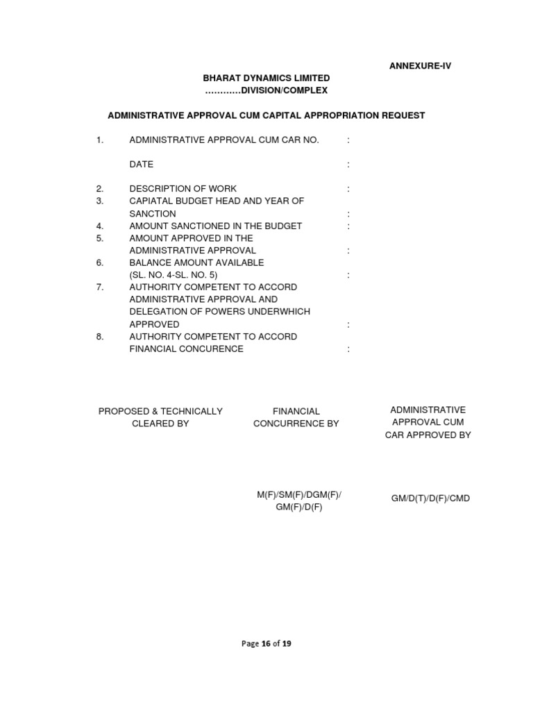 Administrative Approval Request Form | PDF