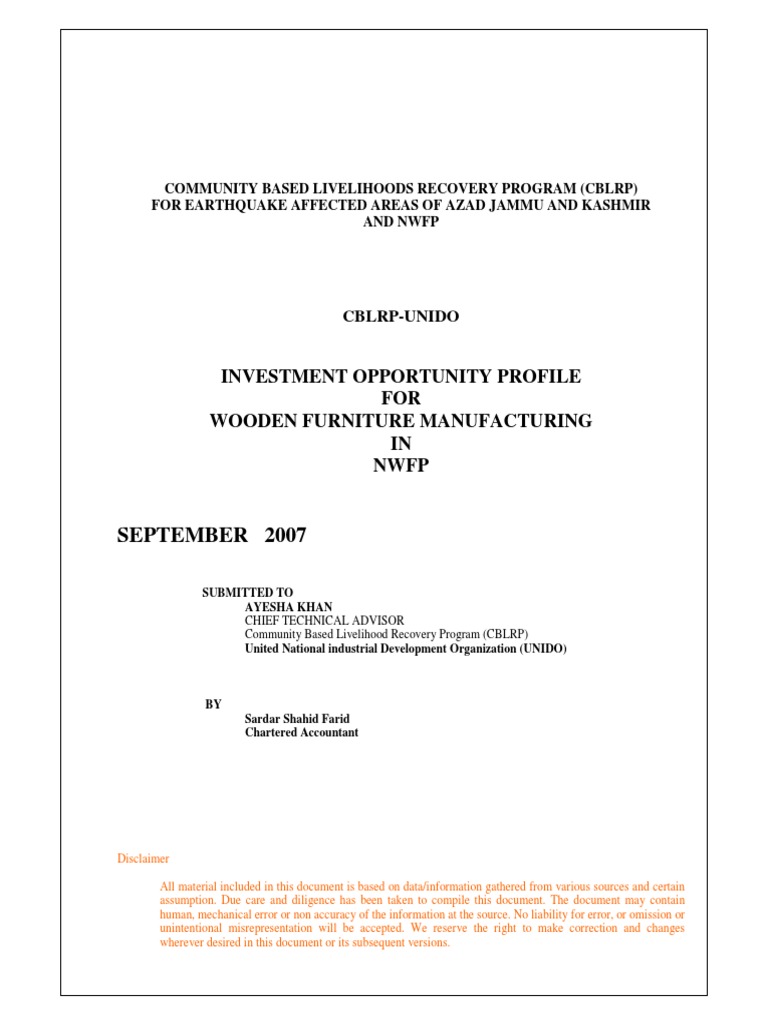 Wooden Furniture Manufacturing Unit | PDF