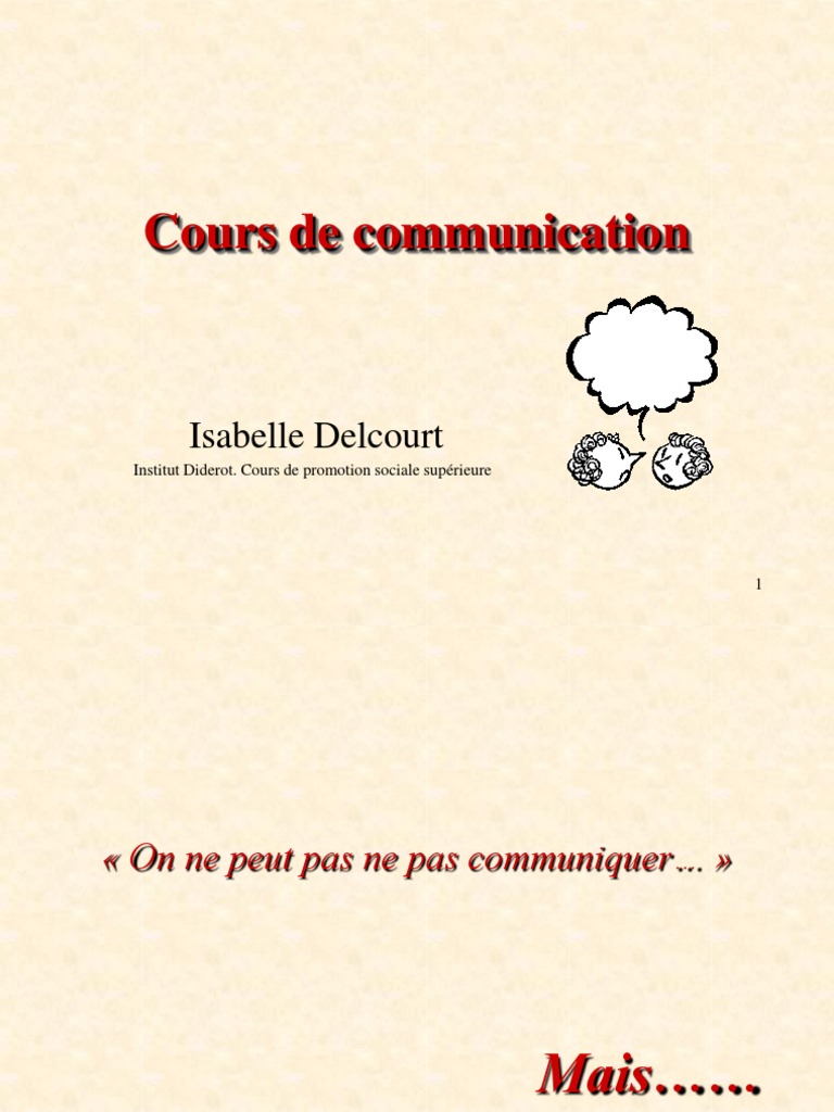 Cours de Communication | PDF | la communication | Sciences cognitives