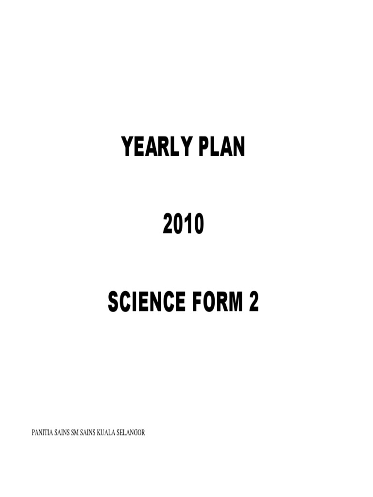 Form 2 Science Yearly Plan 2010 | PDF | Solution | Senses