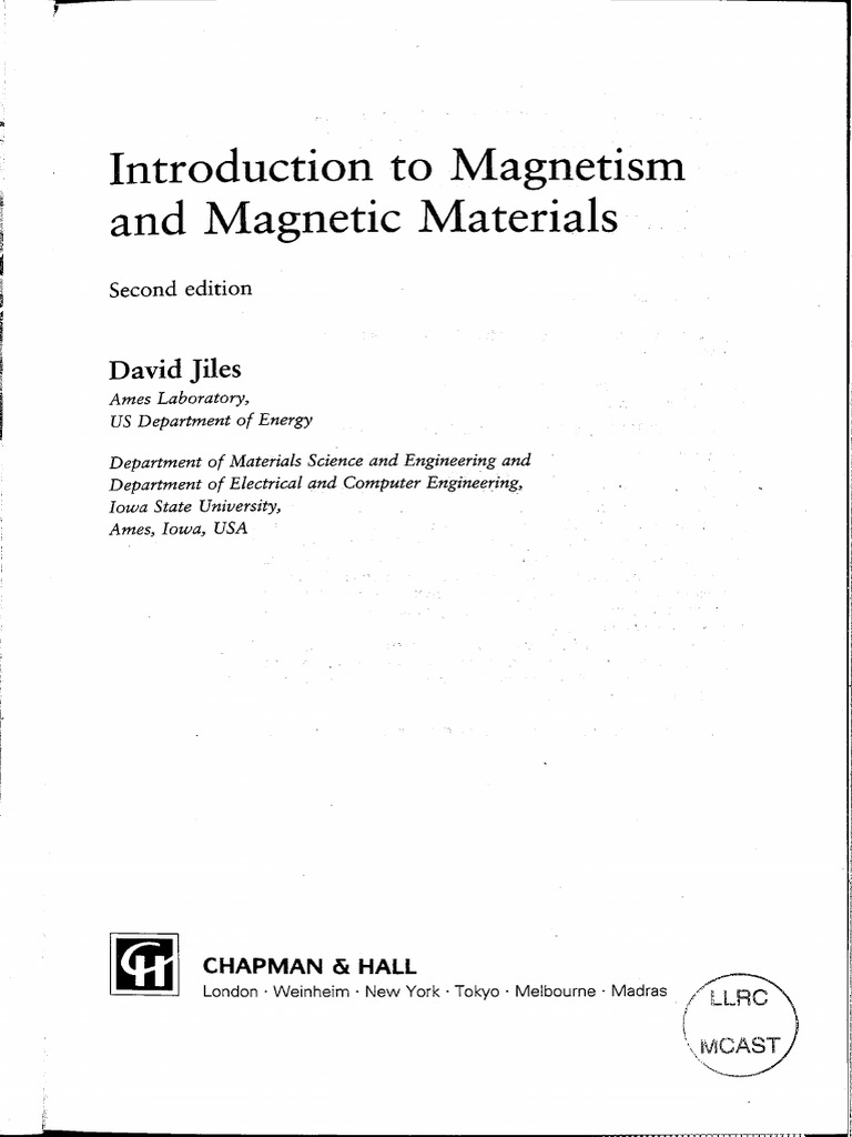 Introduction To Magnetism and Magnetic Materials | PDF | Ferromagnetism ...