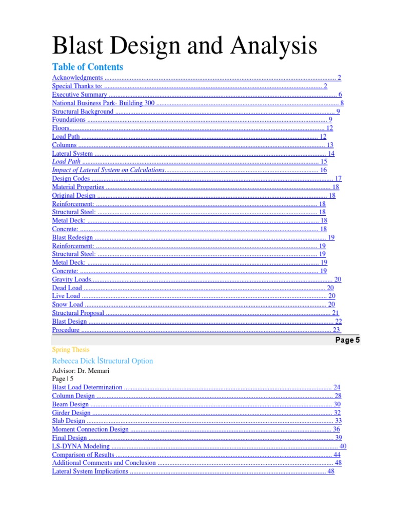 Blast Design and Analysis | PDF | Strength Of Materials | Beam (Structure)