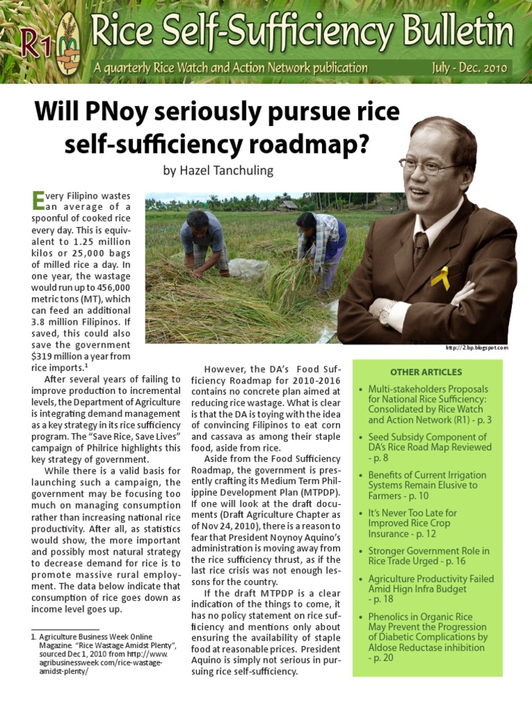 Rice Road Map - Rice Sufficiency Bulletin | PDF | Rice | Subsidy