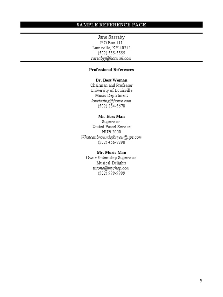 Sample Reference Page | PDF