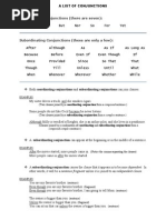 Subordinating Conjunctions (AWUBIS) | PDF