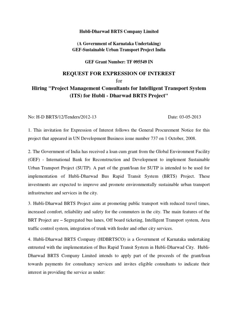 EOI PMC ITS WebNotification | PDF | Public Transport | Industries