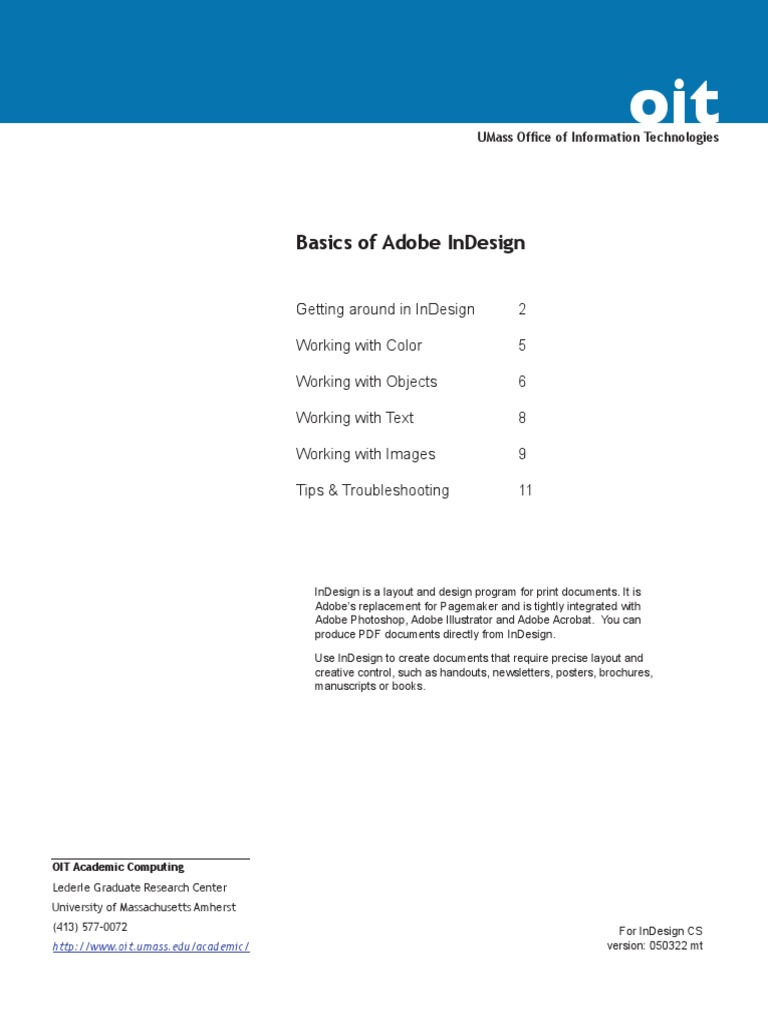 Basics of Adobe Indesign | PDF | Adobe In Design | Portable Document Format