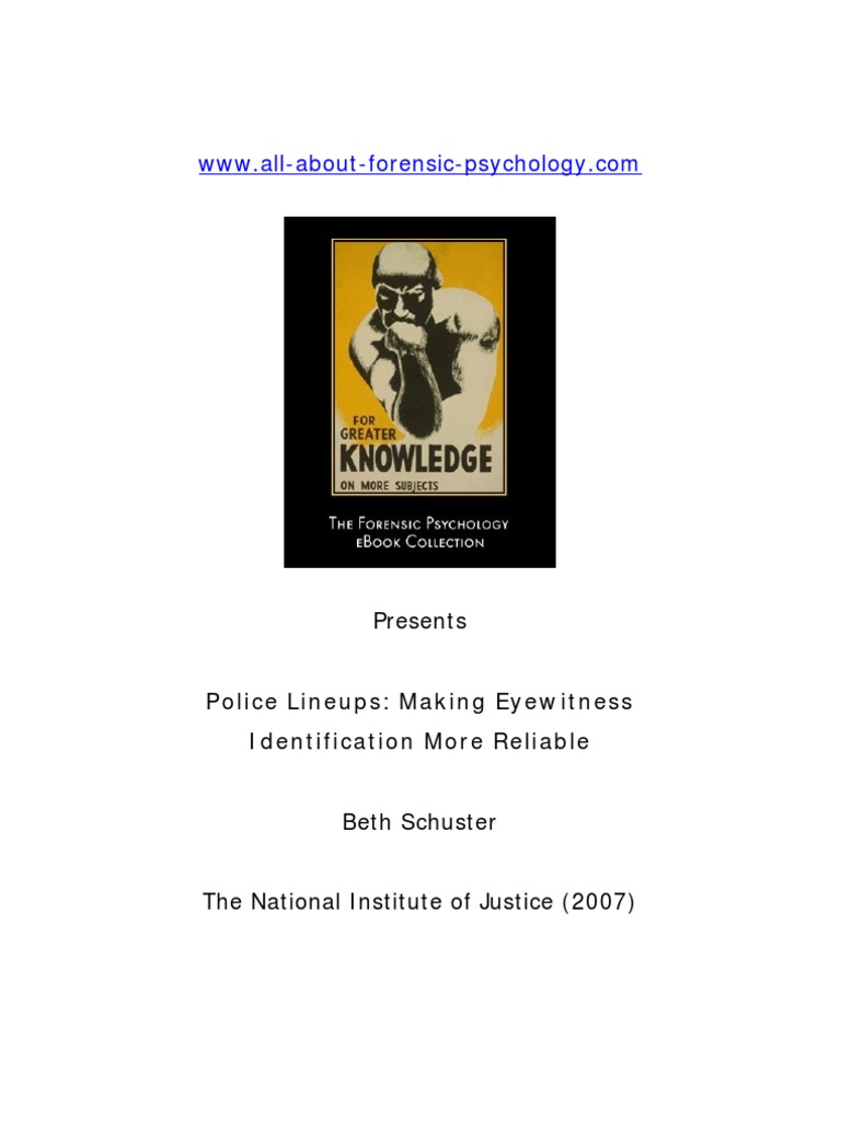 Police Lineups: Making Eyewitness Identification More Reliable | PDF ...