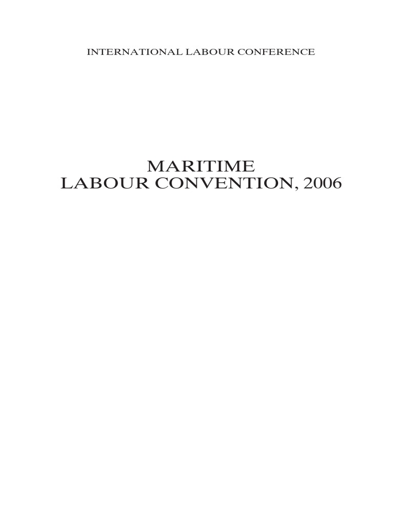 Maritime Labour Convention Overview | PDF | Ratification ...