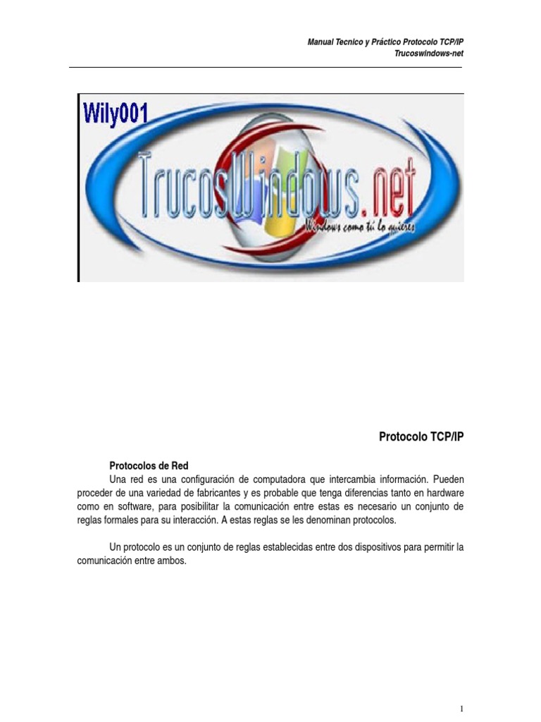 Manual TCP Ip | PDF | Dirección IP | Protocolos de internet