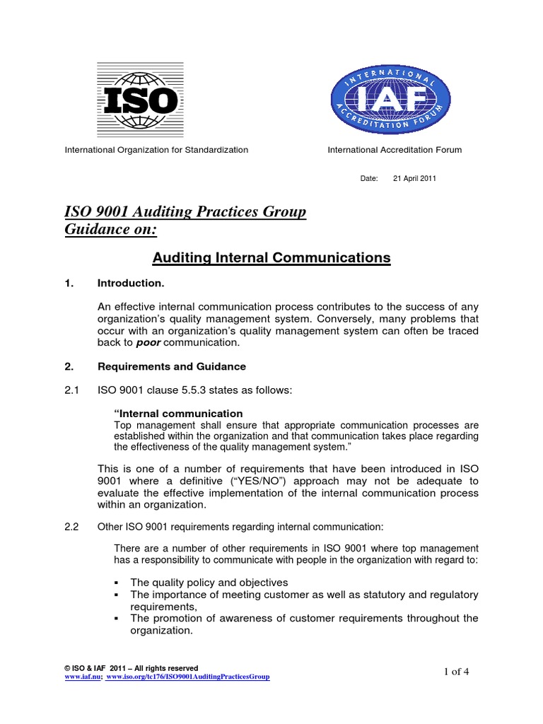 ISO 9001 Auditing Practices Group Guidance On | PDF