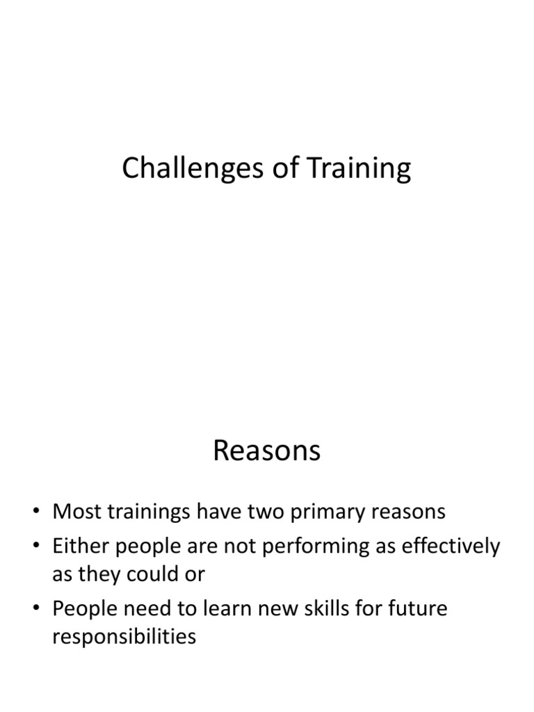 Challenges of Training | PDF | Learning | Psychological Concepts