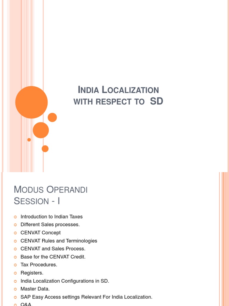 CIN Overview SD Module | PDF | Excise | Taxation