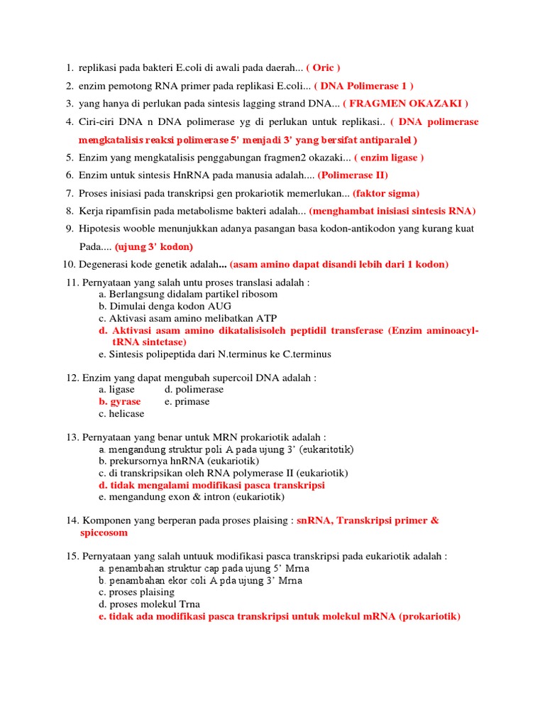 Fix Soal Biomol Terbaru Kel. 6 | PDF | Sains & Matematika