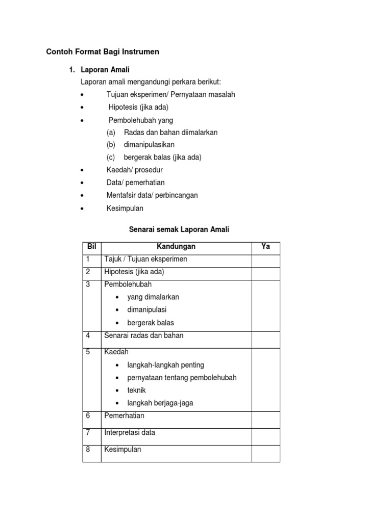 Contoh Format Instrumen | PDF | Karier & Perkembangan