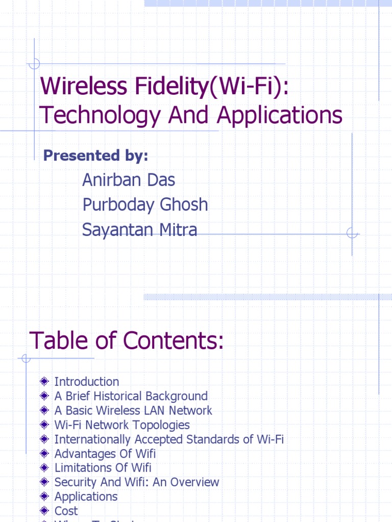 Wireless Fidelity: Technology and Applications | PDF | Wi Fi | Wireless Lan