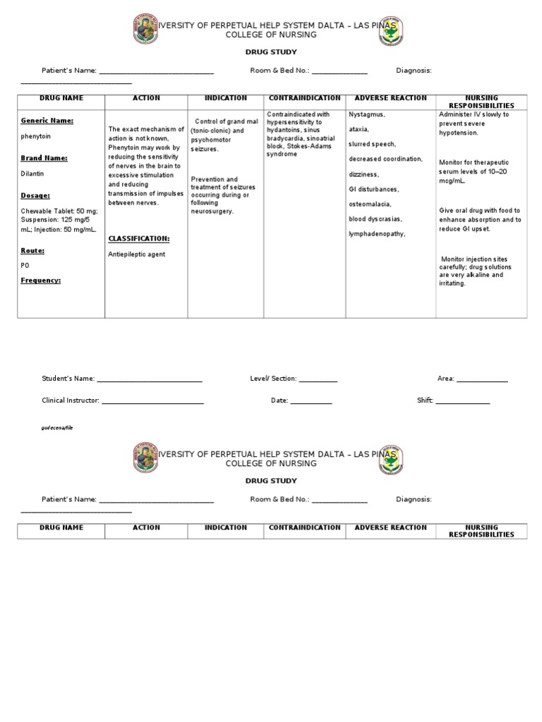 Drug Study Format | PDF | Medical Specialties | Drugs