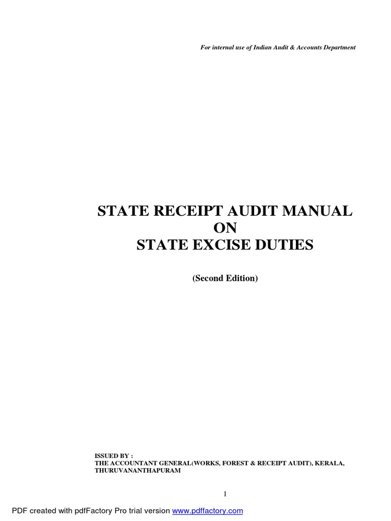 State Excise Manual | PDF | Excise | Taxation