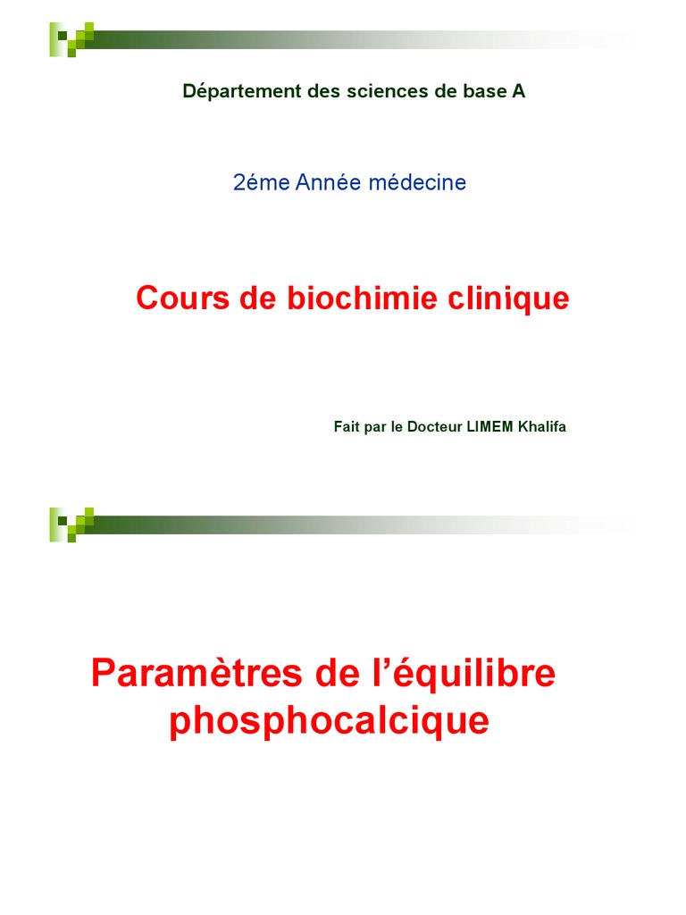 Calcul de la calcémie corrigée | PDF | Calcium | Urine