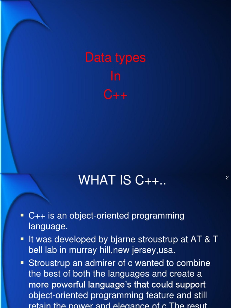 Data Types in Data Types in C++ | PDF | C++ | Data Type