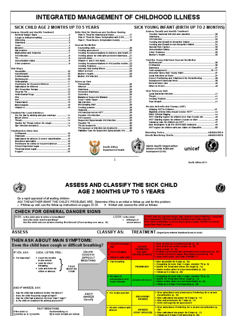 Imci Chart Booklet 2011 - 1 PDF | PDF | Diagnosis Of Hiv/Aids | Hiv/Aids