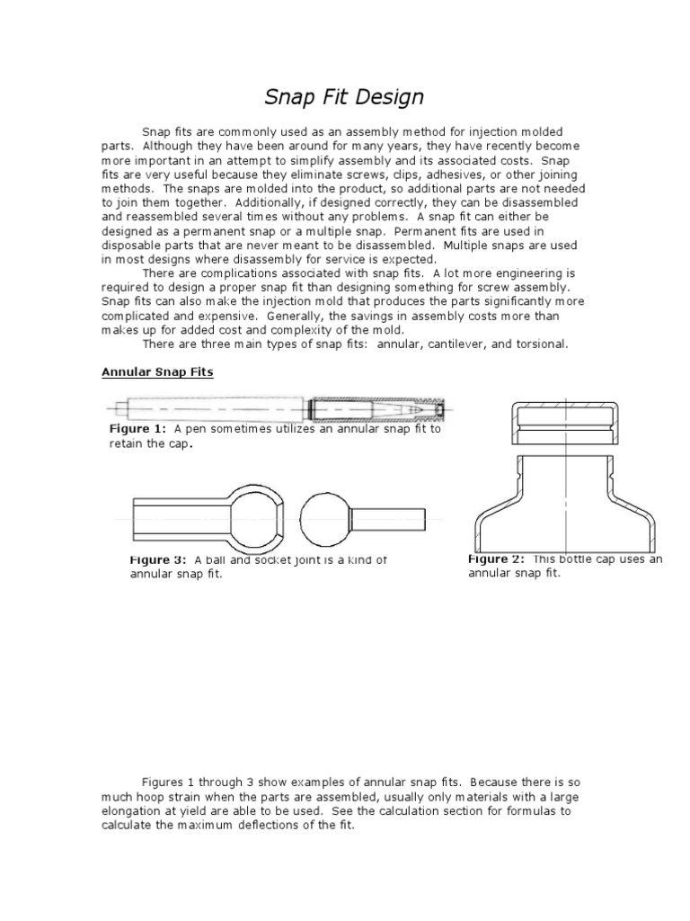 Snap Fit Design | Download Free PDF | Screw | Mechanical Engineering