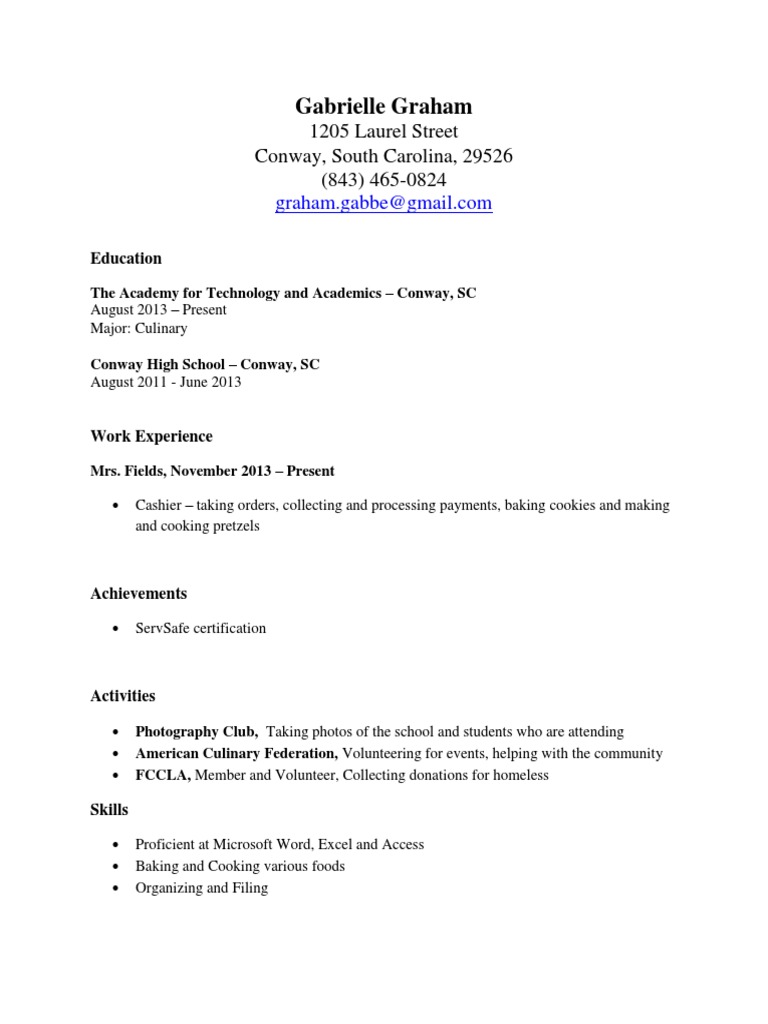 Gabrielle Graham: 1205 Laurel Street Conway, South Carolina, 29526 (843 ...
